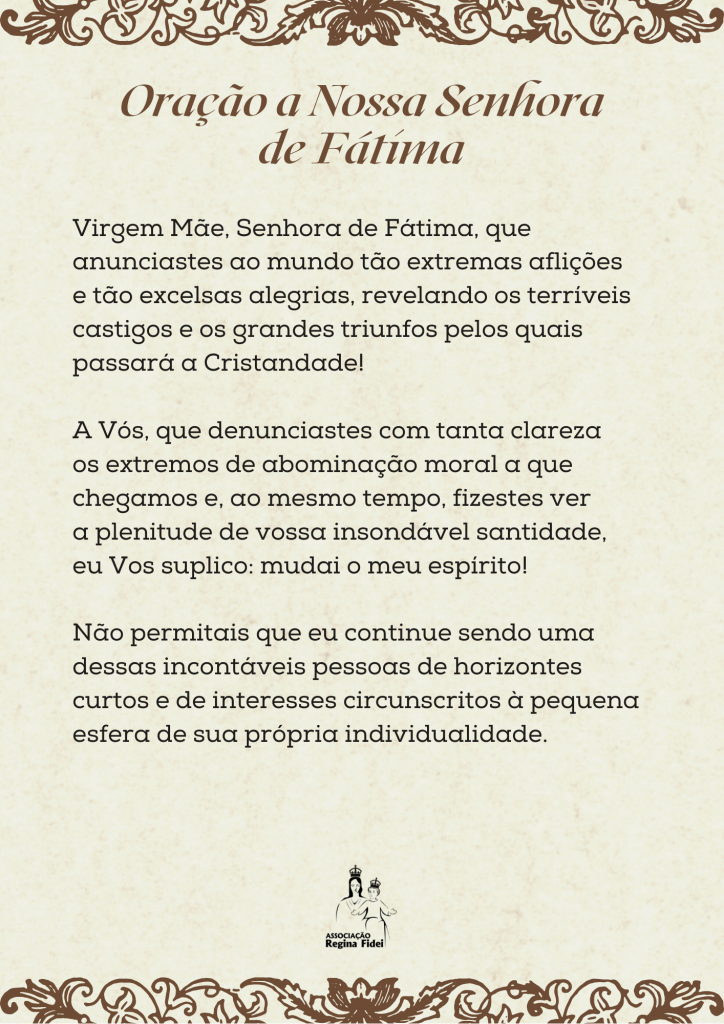 Reze conosco - Oração a Nossa Senhora de Fátima - Regina Fidei