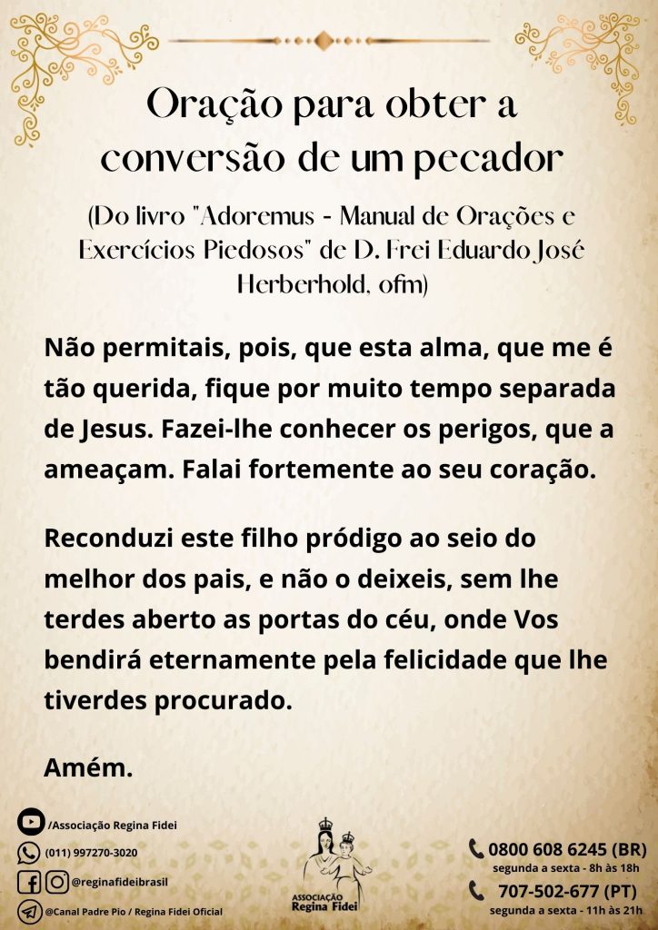 Reze conosco: Oração para obter a conversão de um pecador